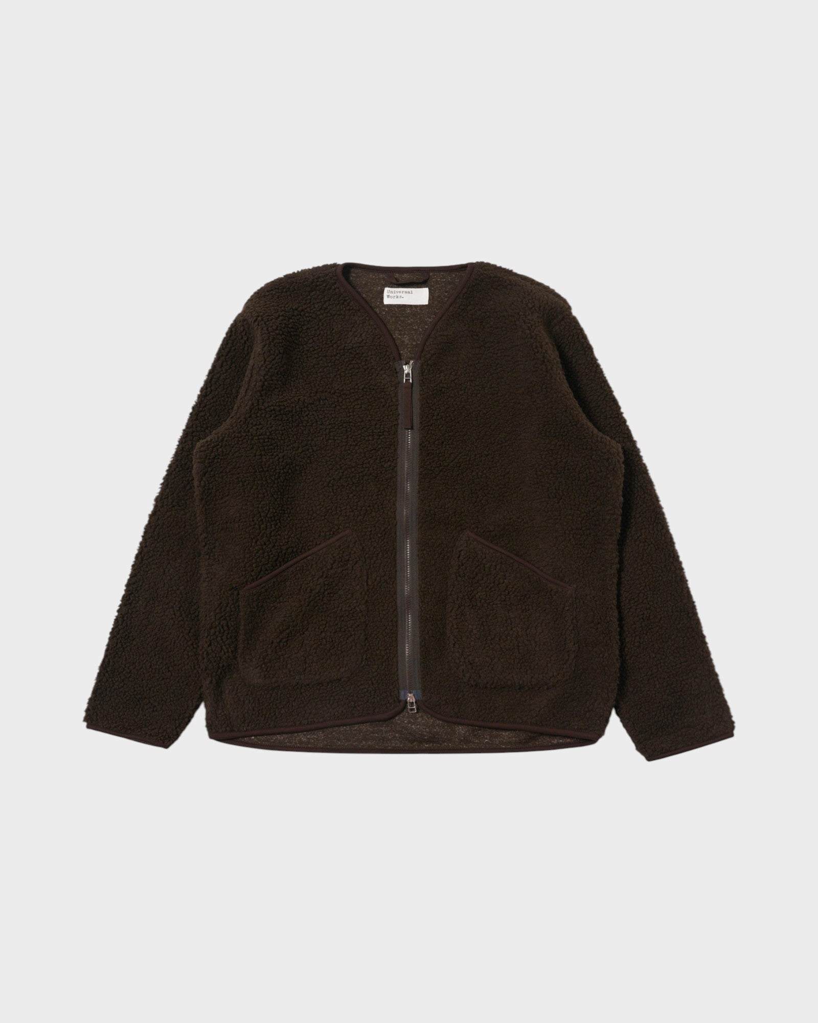Universal Works Zip Liner Jacket Galaxy Fleece Brown - Drapeur