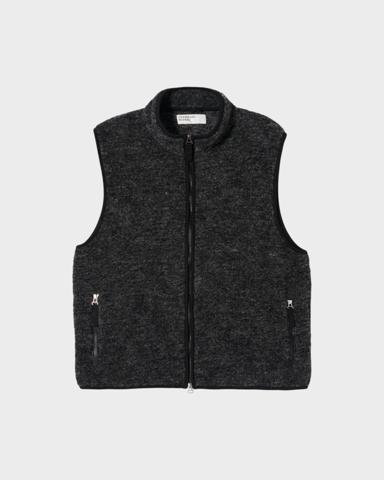 Universal Works Climbing Gilet Six Wool Fleece Black - Drapeur